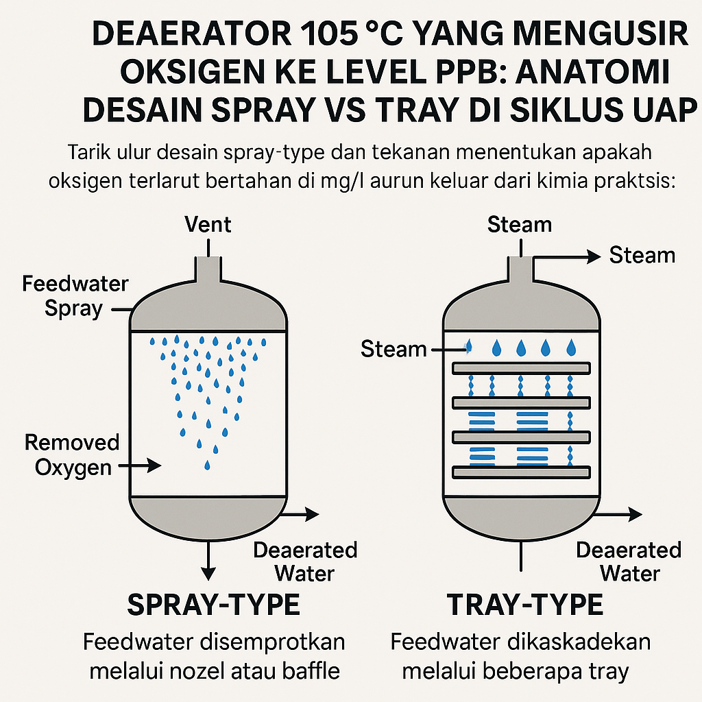 Inside the boiler’s oxygen war: tray vs. spray deaerators and the 105 °C rule